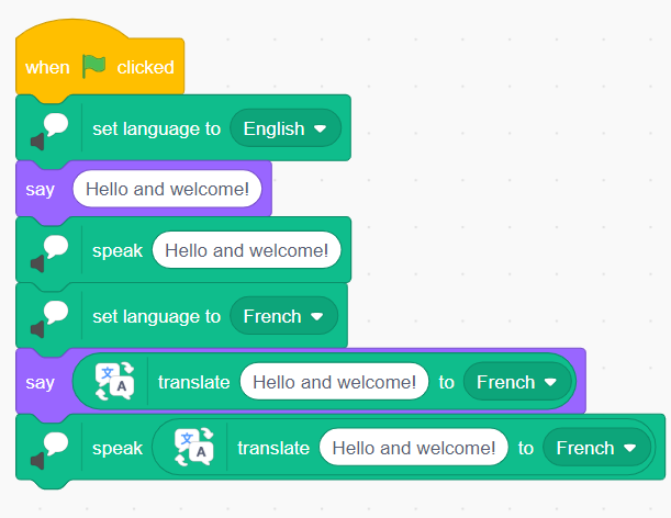 Text to Speech and Translation Blocks in Scratch 3.0 – Coding Ideas for ...